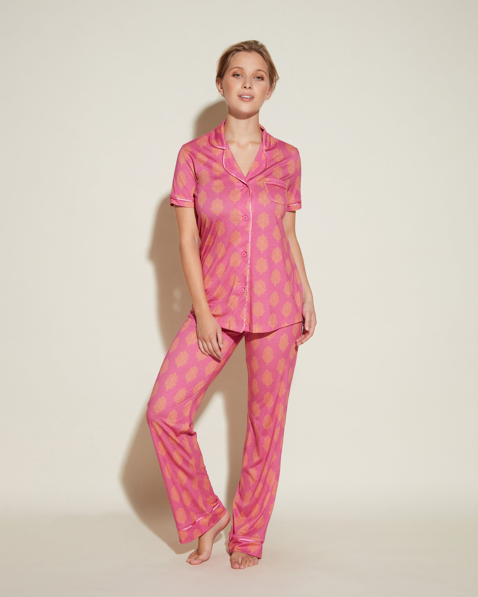 Cosabella | Bella Printed Short Sleeve Top & Pant Pajama Set | Sale